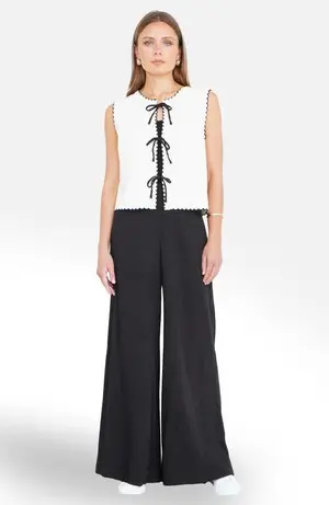 YUMI Wide Leg Palazzo Trousers
