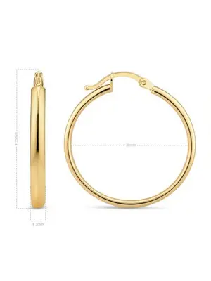 DEVATA Classic Oval Hoop Earrings In 14k