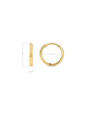 DEVATA Huggie Hoop Earrings In 14k