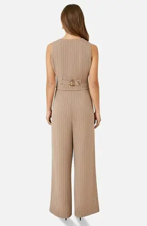 YUMI Pinstripe Wide Leg Trousers