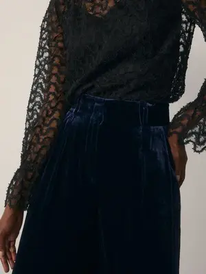 The Fold Lyon Velvet Palazzo Trousers