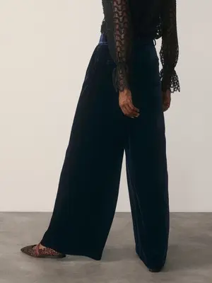 The Fold Lyon Velvet Palazzo Trousers