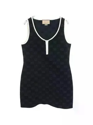 Gucci 2010s Gg Pattern Mini Dress - Blue