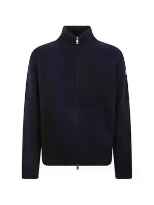 Moncler Zip-up Ribbed-knit Sweater - Blue