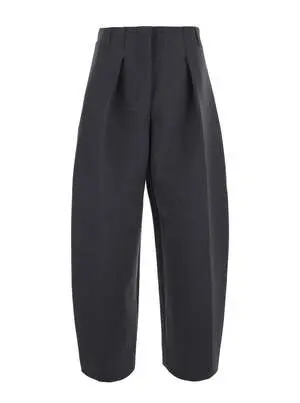 Jacquemus Grey Pants With Wide Leg And Front Pences In Stretch Cotton For - Multicolor