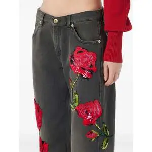 Blumarine Grey Denim Straight-leg Jeans