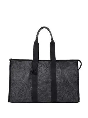 Etro Large Arnica Travel Bag With Paisley Print - Gray