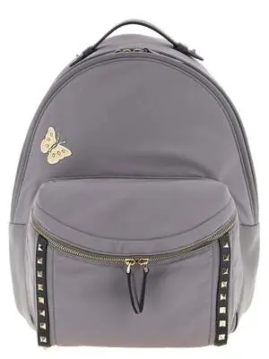 Valentino Garavani Stud Up' Grey Backpack - Gray