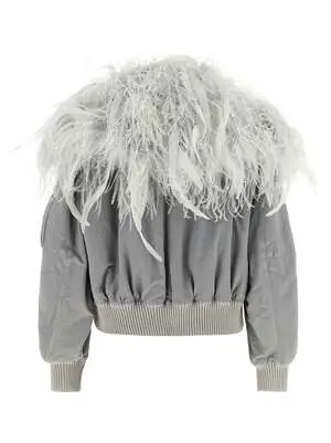 Attico Feather Insert Bomber Jacket
