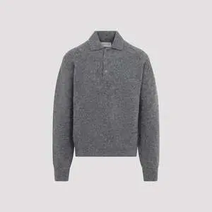 AMI Paris Knit Polo - Gray