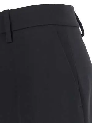 LEPLAIN Black Bermuda Shorts With Belt Loops And Front Darts In Fabric For