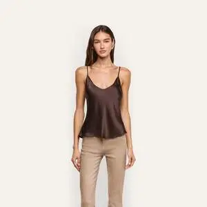 L'AGENCE Lexi Silk Camisole - Dark Espresso