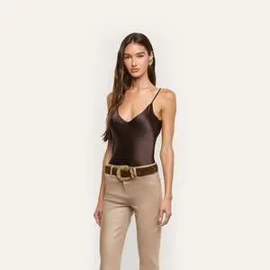 L'AGENCE Lexi Silk Camisole - Dark Espresso