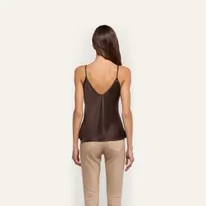 L'AGENCE Lexi Silk Camisole - Dark Espresso