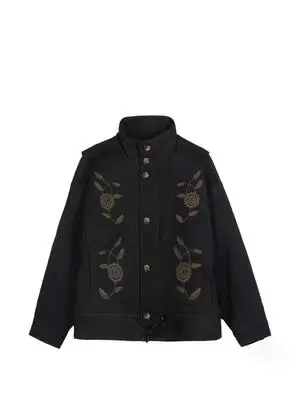 Antik Batik Aristide Floral-embroidered Jacket - Black