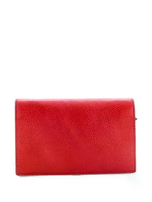 Gucci Interlocking Wallet On Chain Leather Crossbody Bag - Red