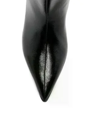 GIOSEPPO Patent-finish Pointed-toe Boots - Black