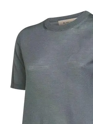 BLANCA VITA Short-sleeve Virgin Wool Sweater - Grey