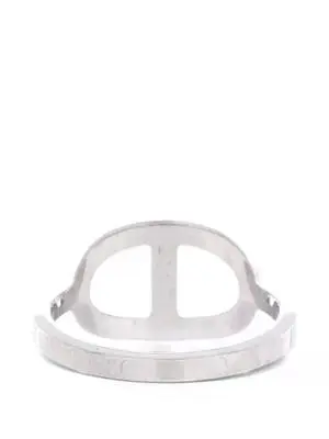Hermès Chaine D'ancre Contour 18k White Gold And Diamonds Medium Ring - Silver