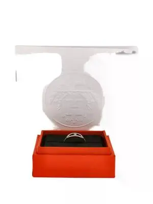 Hermès Chaine D'ancre Contour 18k White Gold And Diamonds Medium Ring