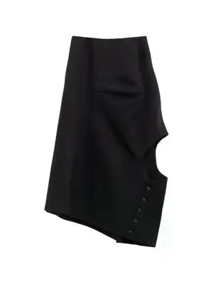 Comme Des Garçons Cut-out Asymmetric Midi Skirt - Black