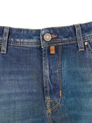 JACOB COHЁN Faded Whiskered Jeans - Blue