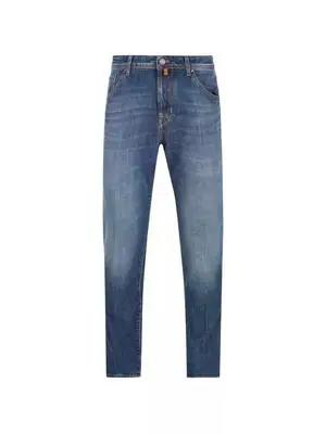 JACOB COHЁN Faded Whiskered Jeans - Blue
