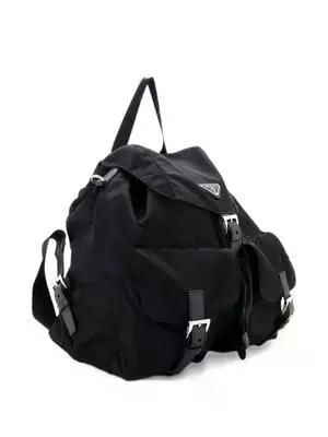 Prada Double Front Pocket Re-nylon With Leather Medium Backpack