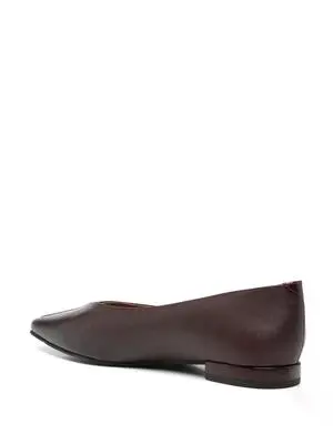 GIOSEPPO Patent-finish Pointed-toe Ballet Flats