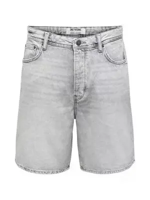 ONLY&SONS|MAN Onsfade Faded-effect Denim Shorts - Grey
