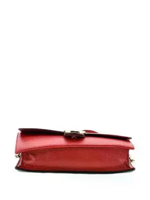 Gucci Interlocking Wallet On Chain Leather Crossbody Bag - Red