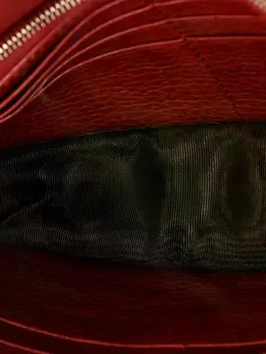 Gucci Interlocking Wallet On Chain Leather Crossbody Bag - Red