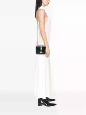 Valentino Garavani 2000-2017 Mini Leather Rockstud Rolling Glam Lock Crossbody Bag - Black