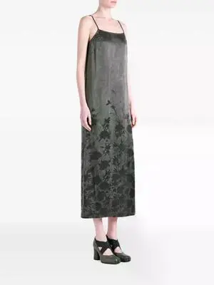 UMA WANG Floral-print Slip Midi Dress