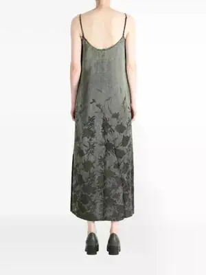 UMA WANG Floral-print Slip Midi Dress