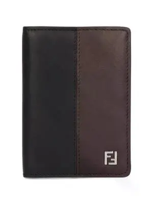 Fendi Bicolour Leather Card Holder - Black