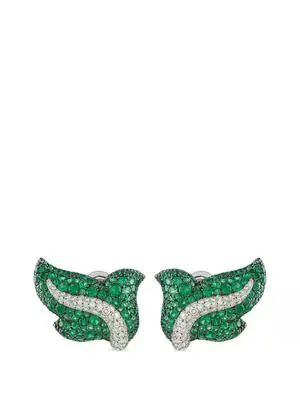 De Grisogono Emerald Diamond Leaf Earrings