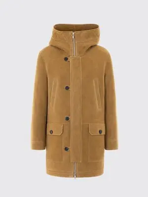 YVES SALOMON Single-breasted Suede Leather Hooded Coat