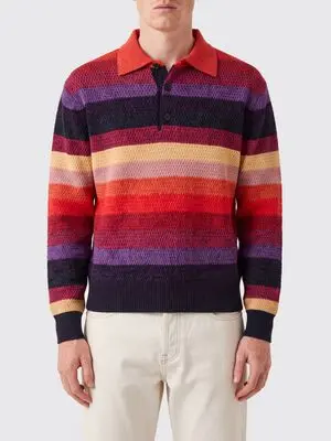 Drole De Monsieur Multicolour Striped Long-sleeve Knit Polo