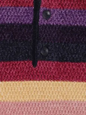 Drole De Monsieur Multicolour Striped Long-sleeve Knit Polo