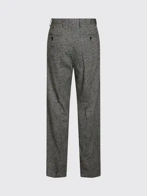 LARDINI Chevron Wool And Silk Blend Tailored Trousers With Pleats