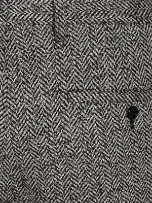 LARDINI Chevron Wool And Silk Blend Tailored Trousers With Pleats