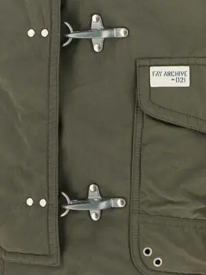 FAY Short Wool Parka With Iconic Toggles And Corduroy Collar