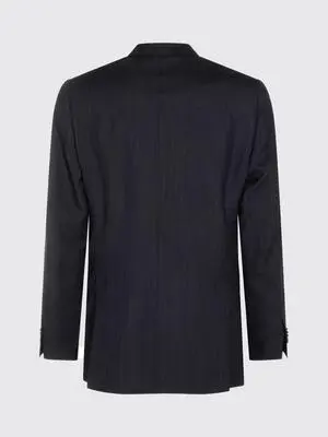 LARDINI Pinstriped Single-breasted Virgin Wool Suit With Notch Lapels