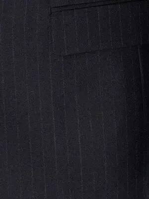 LARDINI Pinstriped Single-breasted Virgin Wool Suit With Notch Lapels