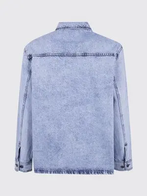 LES DEUX Cotton Denim Shirt With Classic Collar And Patch Pocket