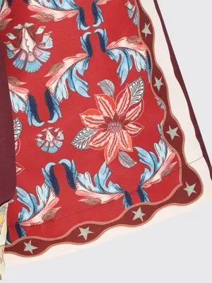 Farm Rio Reversible Knee-length Coat With Floral Print And Hood