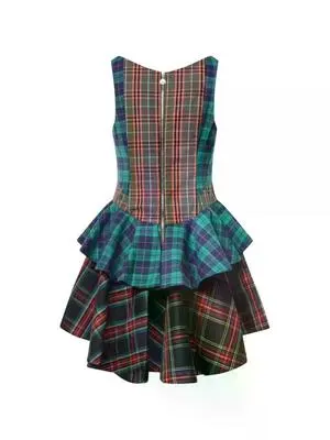 Celiab Sedona Patchwork Tartan Mini Dress
