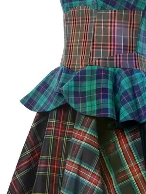 Celiab Sedona Patchwork Tartan Mini Dress