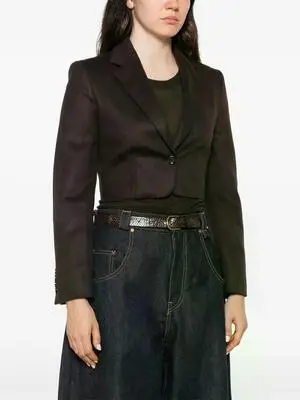 Max Mara Cropped Single-breasted Jacket - Brown